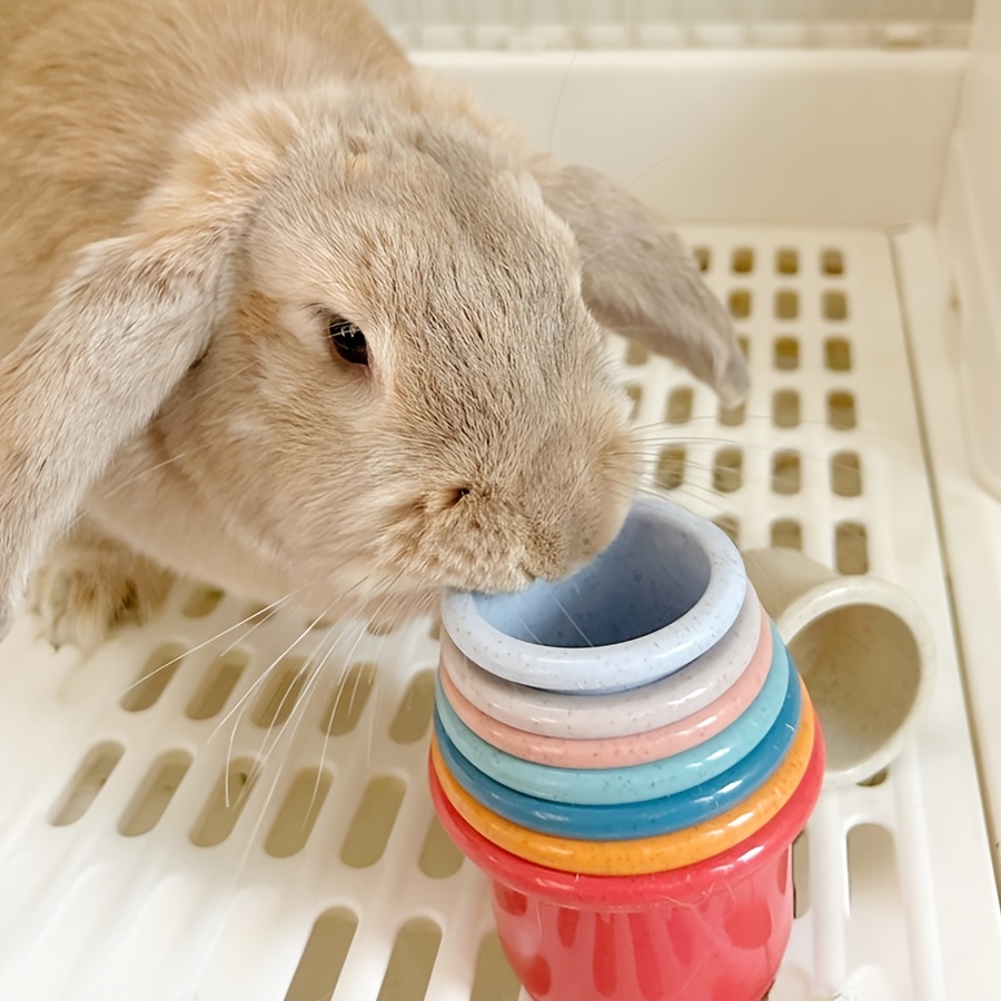 8pcs Colorful Plastic Stacking Cups for Rabbits & Small Animals ...