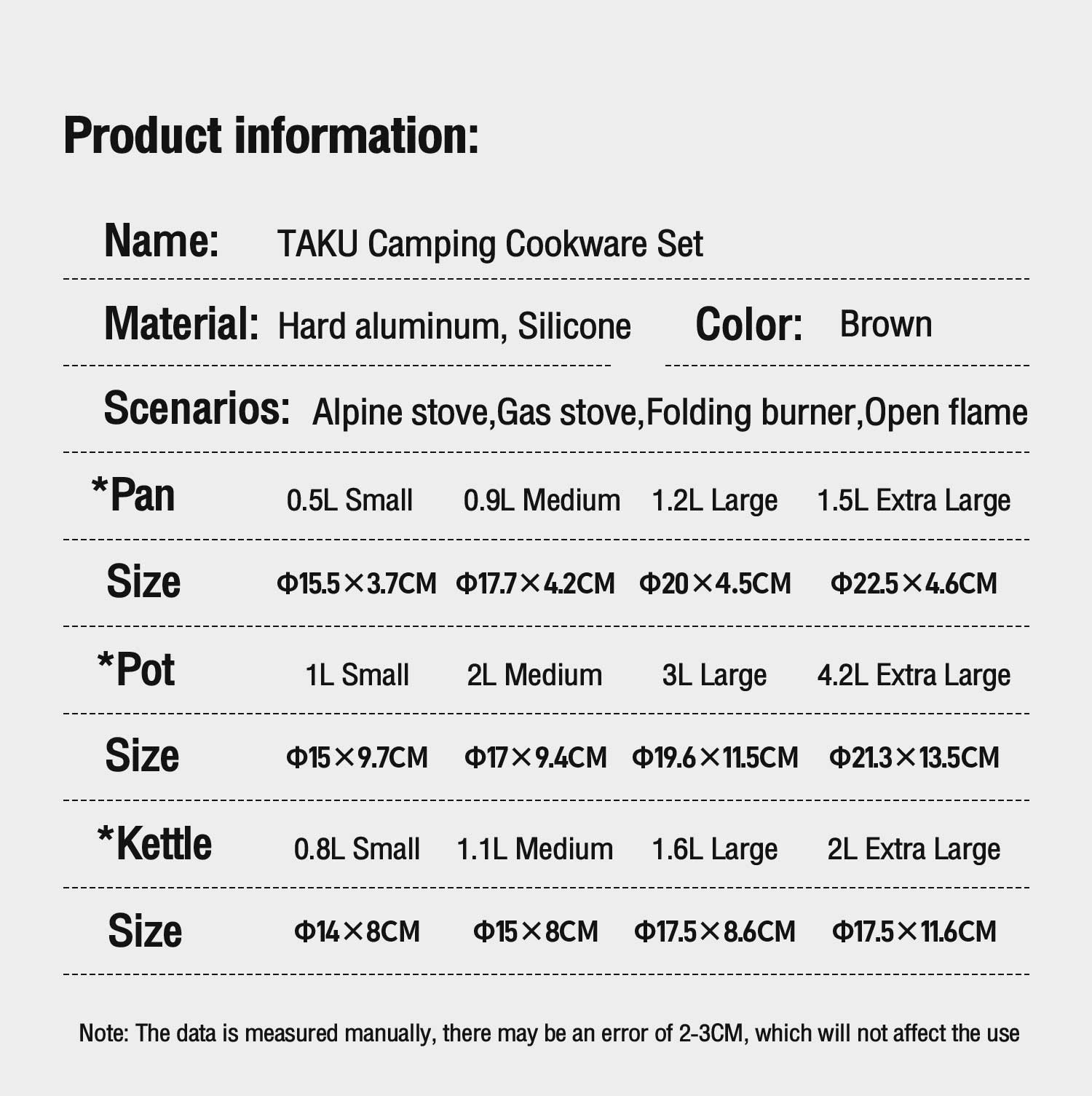 TAKU Camping Cooking set 𝗙𝗼𝗿 𝟰-𝟲 𝗽𝗲𝗼𝗽𝗹𝗲 Camping Cookware Kit Picnic ...