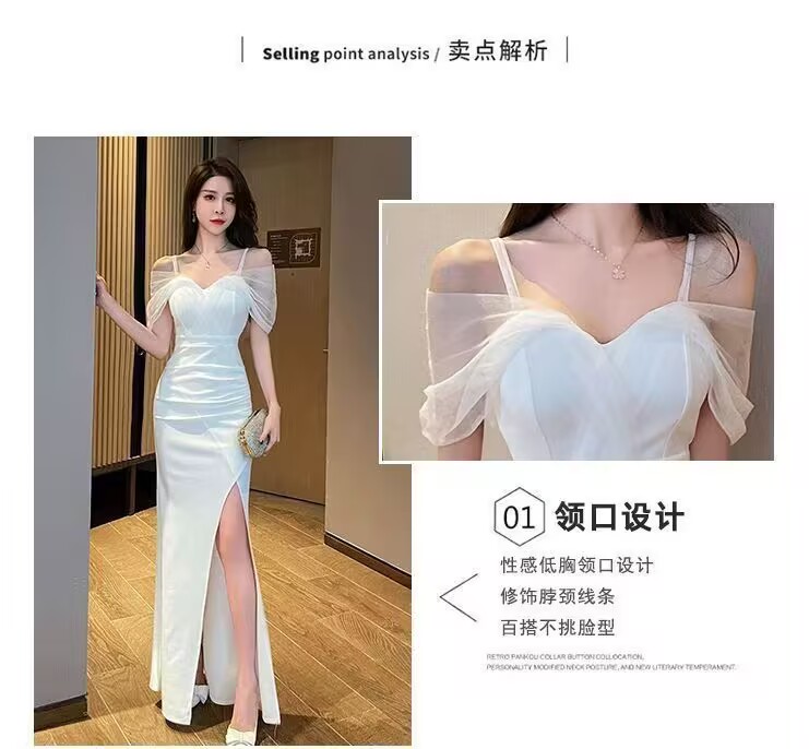 Fashion Sling Sexy Evening Dress Foot Bath KTV Club Technician Work ...