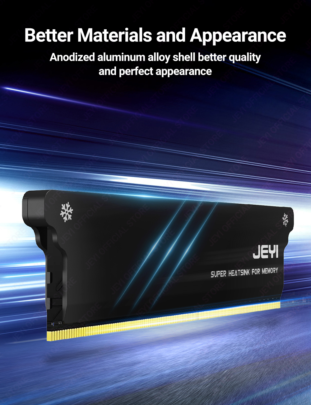 JEYI Memory RAM Heatsink With Thermal Pads, Desktop RAM Cooler DDR Radiation Dissipate for PC ...