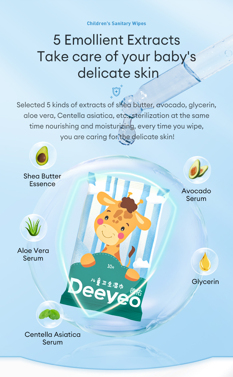 Deeyeo Disinfectant wipes for children Antibac Wipes (10 Pcs x 1 Pack ...