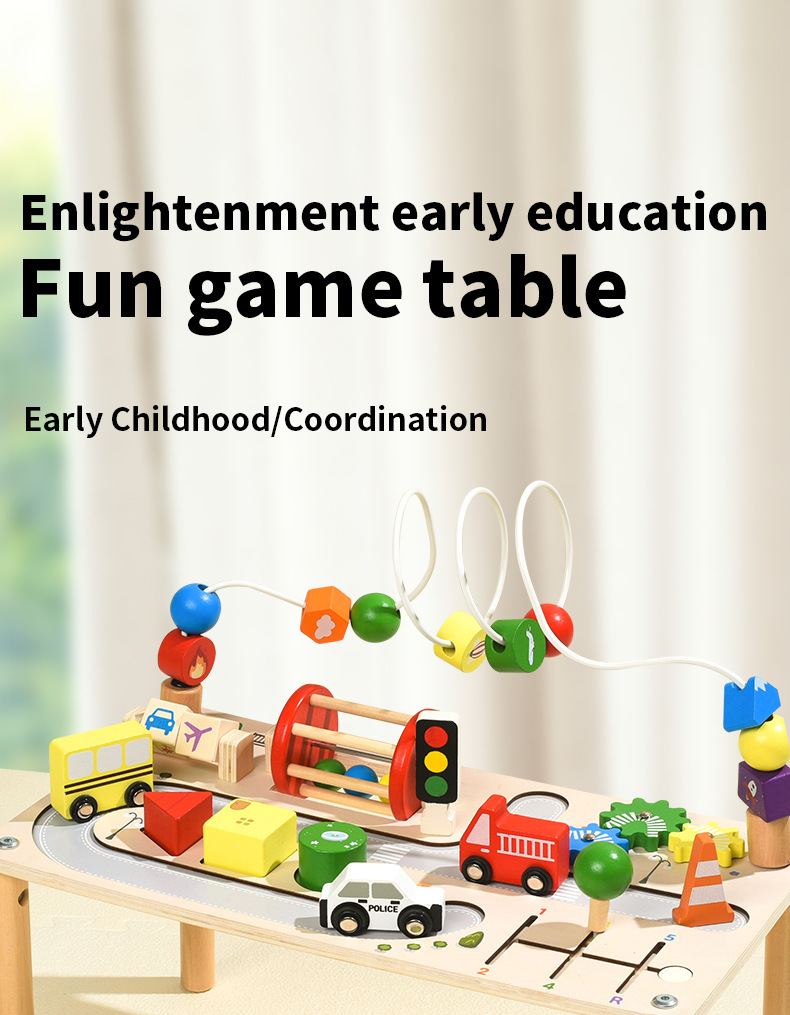 Montessori Early Learning Wooden Busy Board Big Winding Beads Maze Busy ...