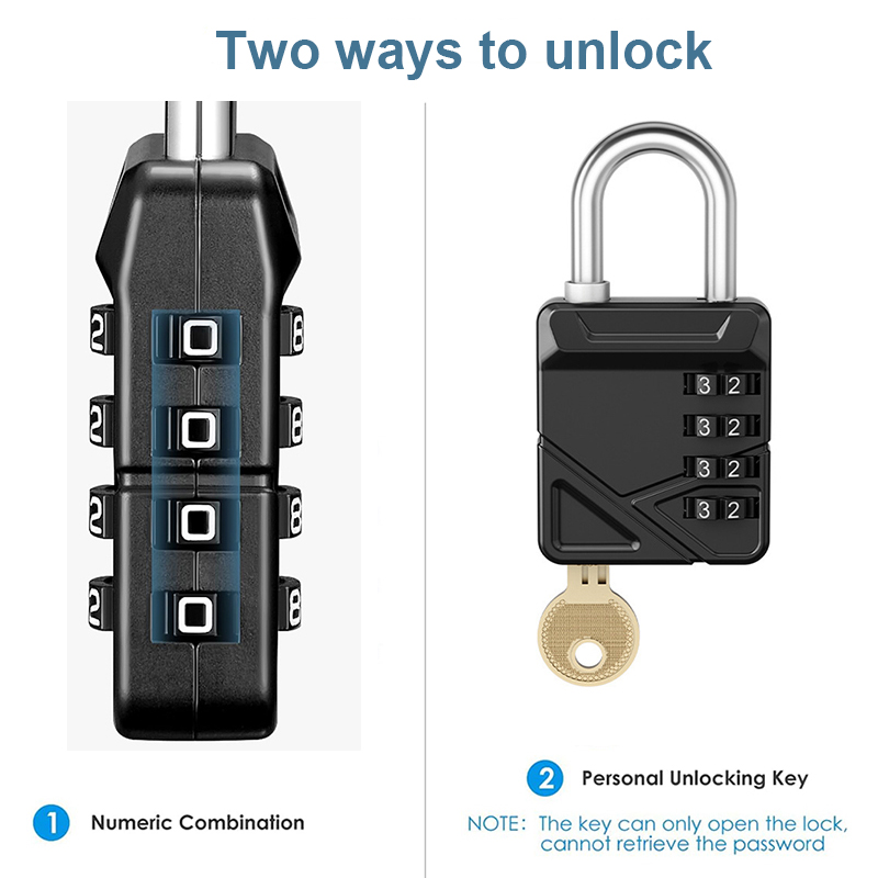 KIPRUN Combination Lock, 4 Digit Security Padlock with Key ...