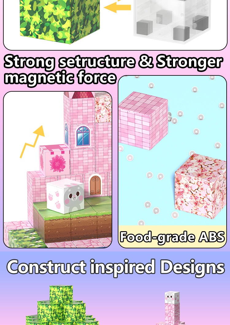 Magnetic Cube Princess Castle World Set Fantasy Girl Building Blocks ...