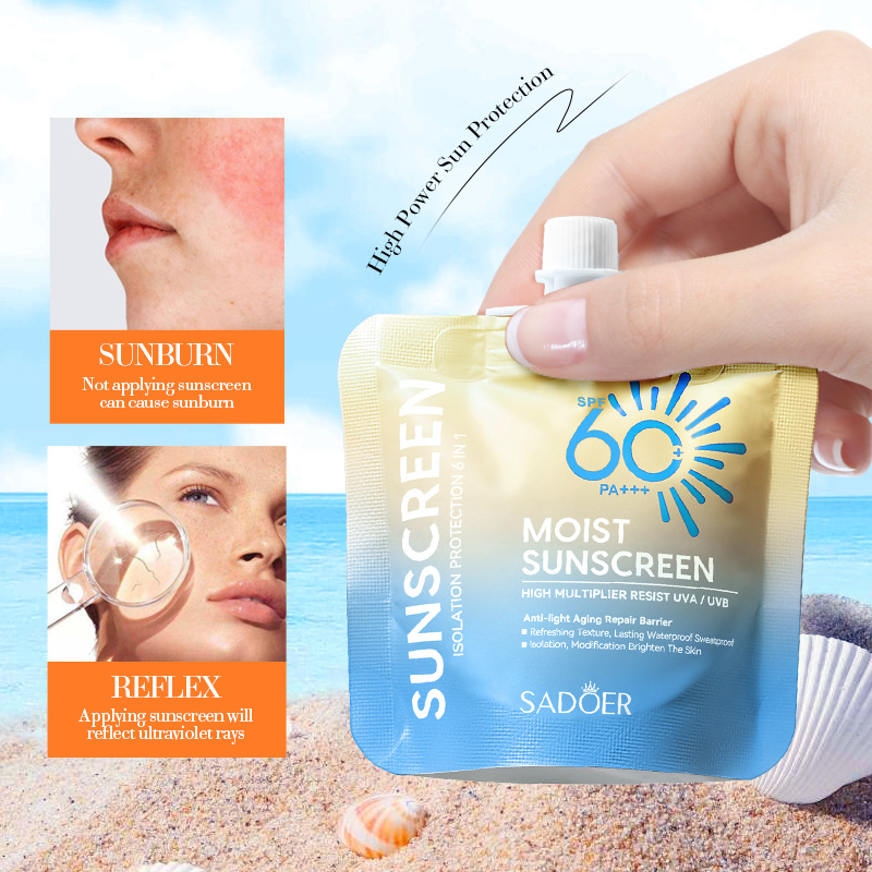 SADOER Moist Sunscreen SPF60+ PA+++ High Multiplier Resist Anti-Light ...