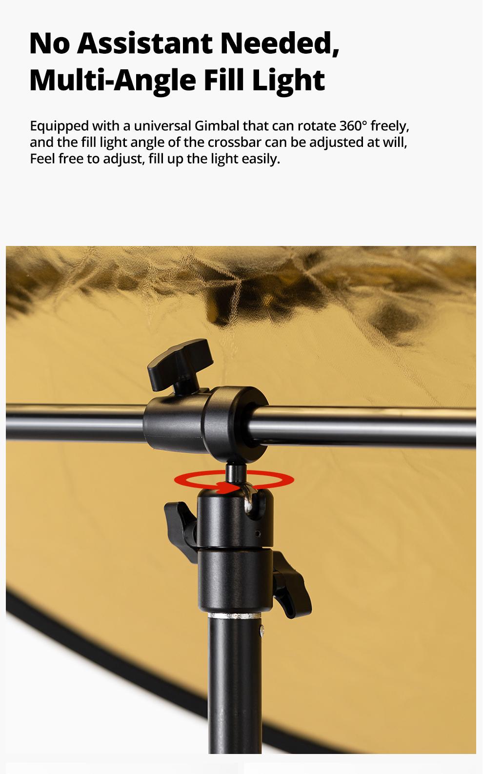 Gimbal Reflector bracket Light Panel Stand Easy to Install Metal Stand ...