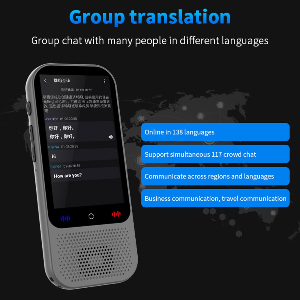 S80 PRO Language Translator Device with 138 Languages Voice Translating ...