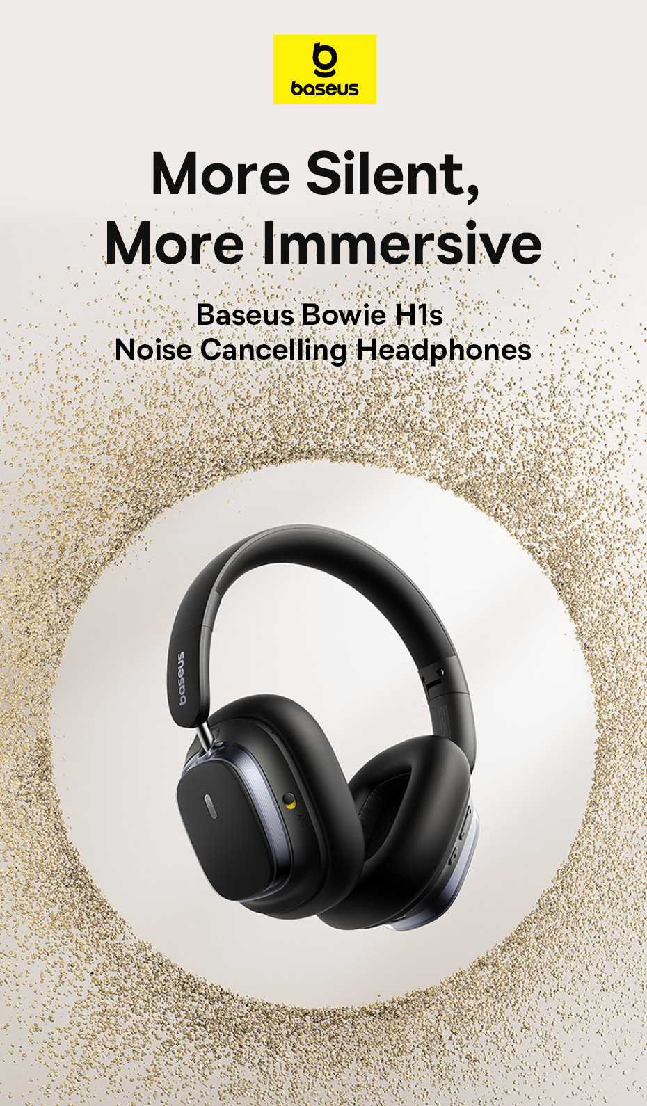 Baseus Bowie H1s Headphone Noise-Cancellation Wireless Headphones -46dB ...