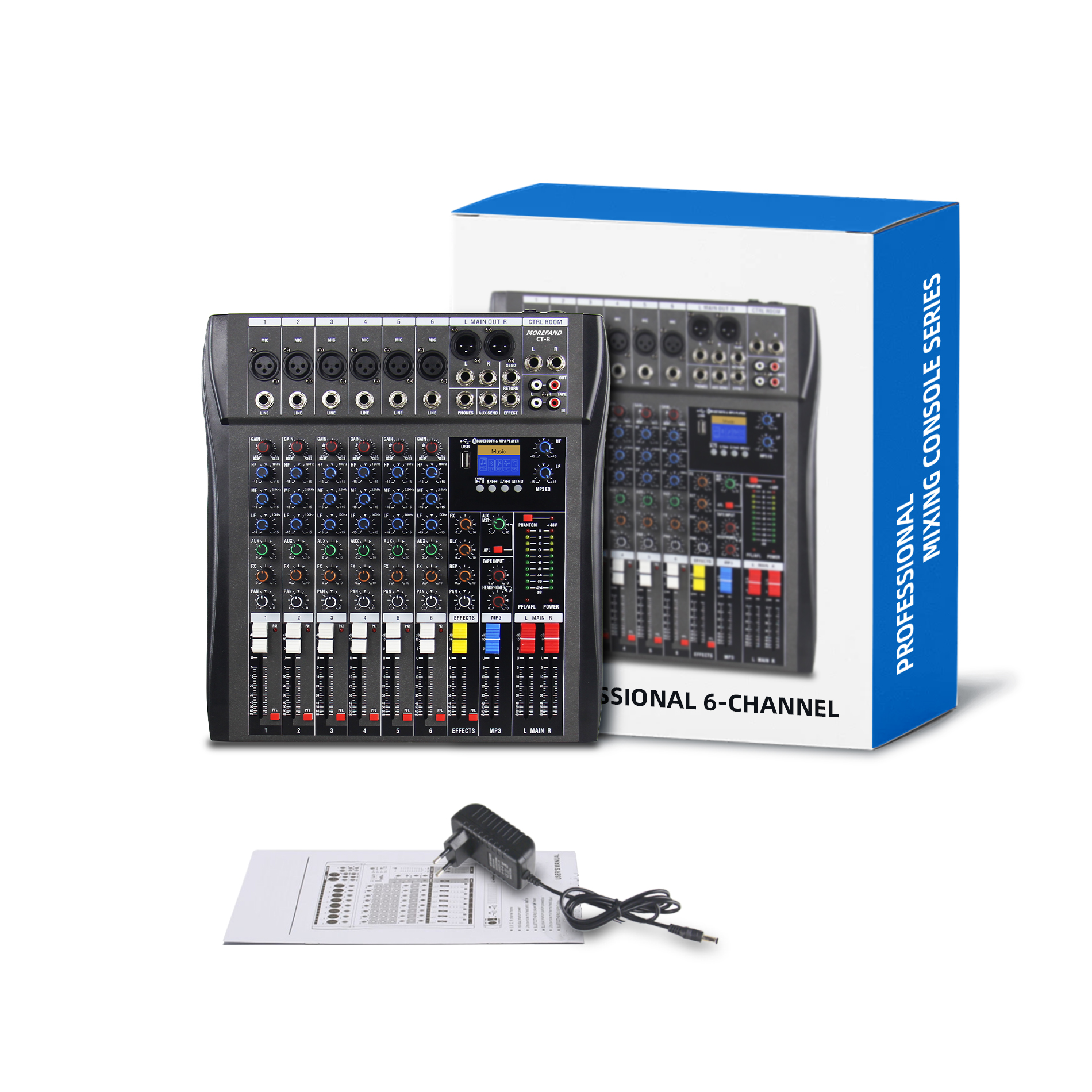 Mixer audio CT06/CT08/CT12 6 channel Equalizer Stereo Graphic Equalizer ...