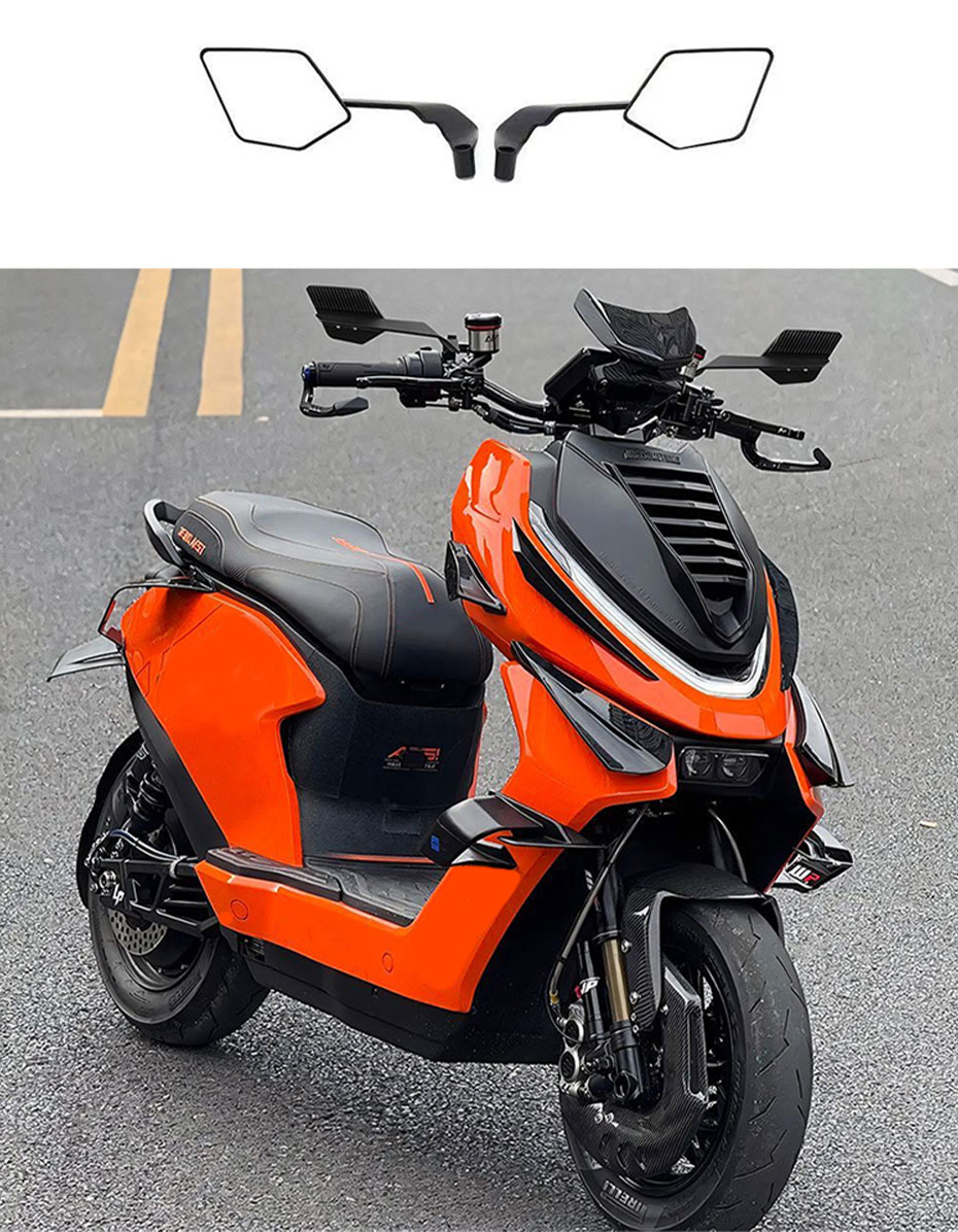 Universal Side Mirror Yamaha Honda Rear View Mirror Motorcycle Cermin ...