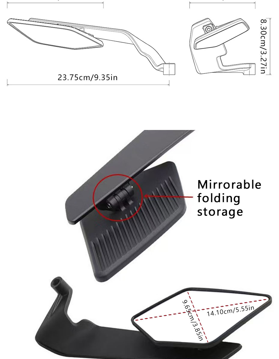 Universal Side Mirror Yamaha Honda Rear View Mirror Motorcycle Cermin ...