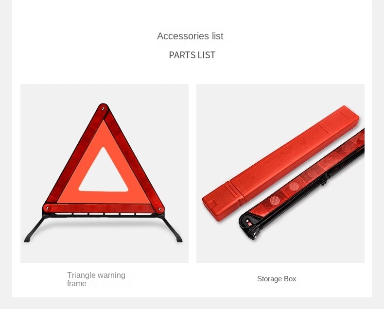 Red Reflective Emergency Breakdown Warning Triangle - Portable Foldable ...