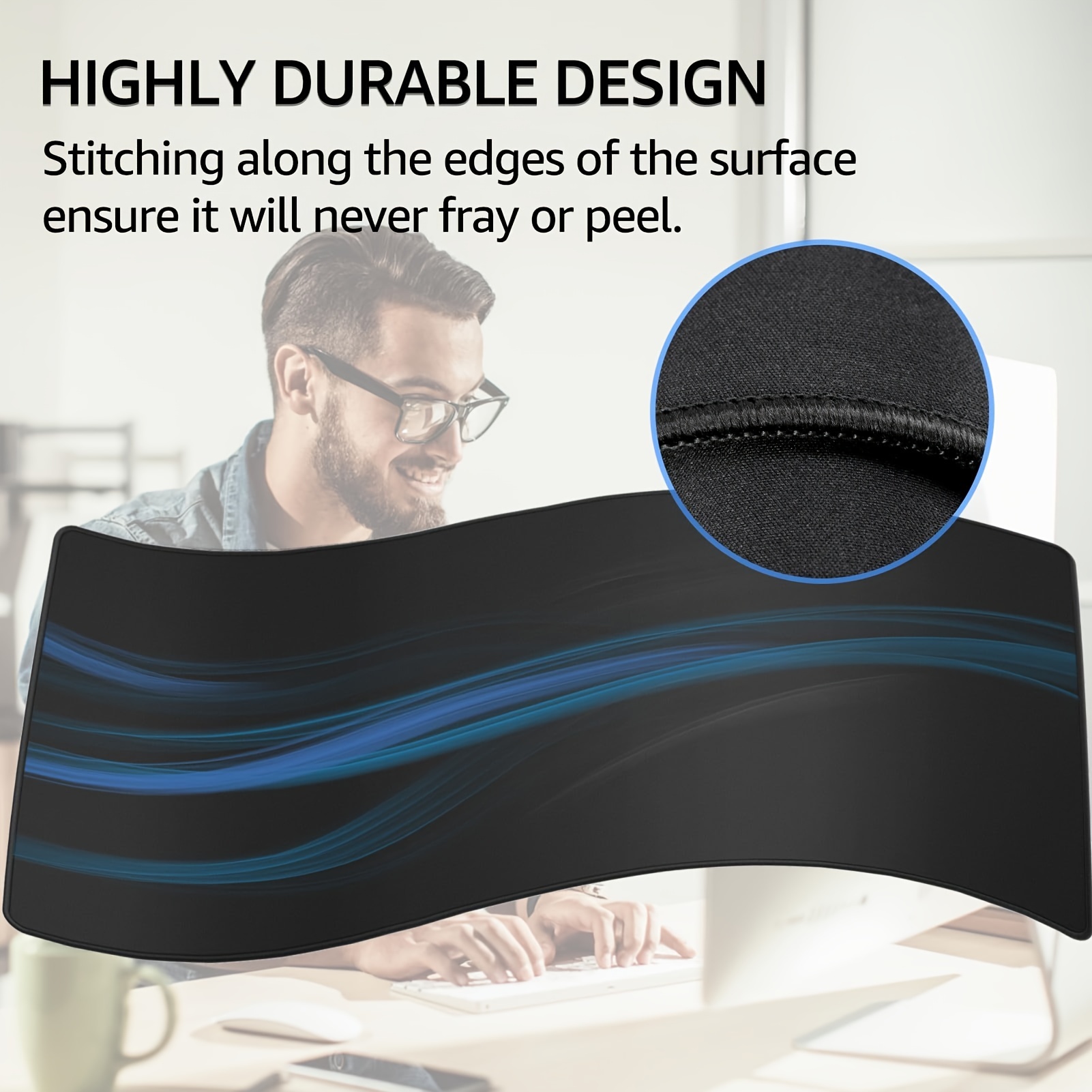 Large Mouse Pad Extended Gaming Desktop Non Slip Rubber Base Washable ...