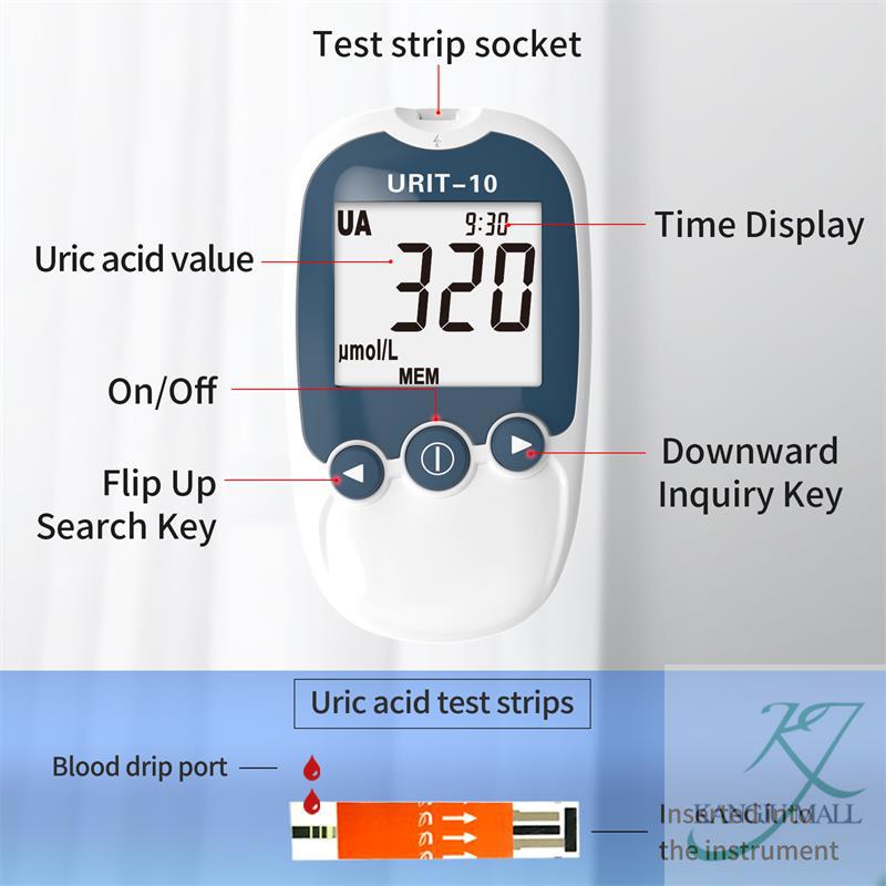 URIT 10 Home Uric Acid Monitor With 25pcs Test Strips & Lancets For ...