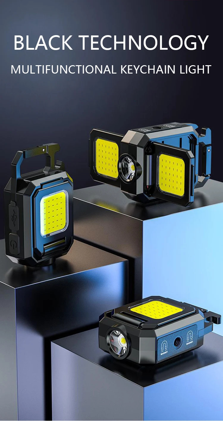 Keychain Work Light 5 Modes, 90° Foldable Light, 1000 Lumen ...