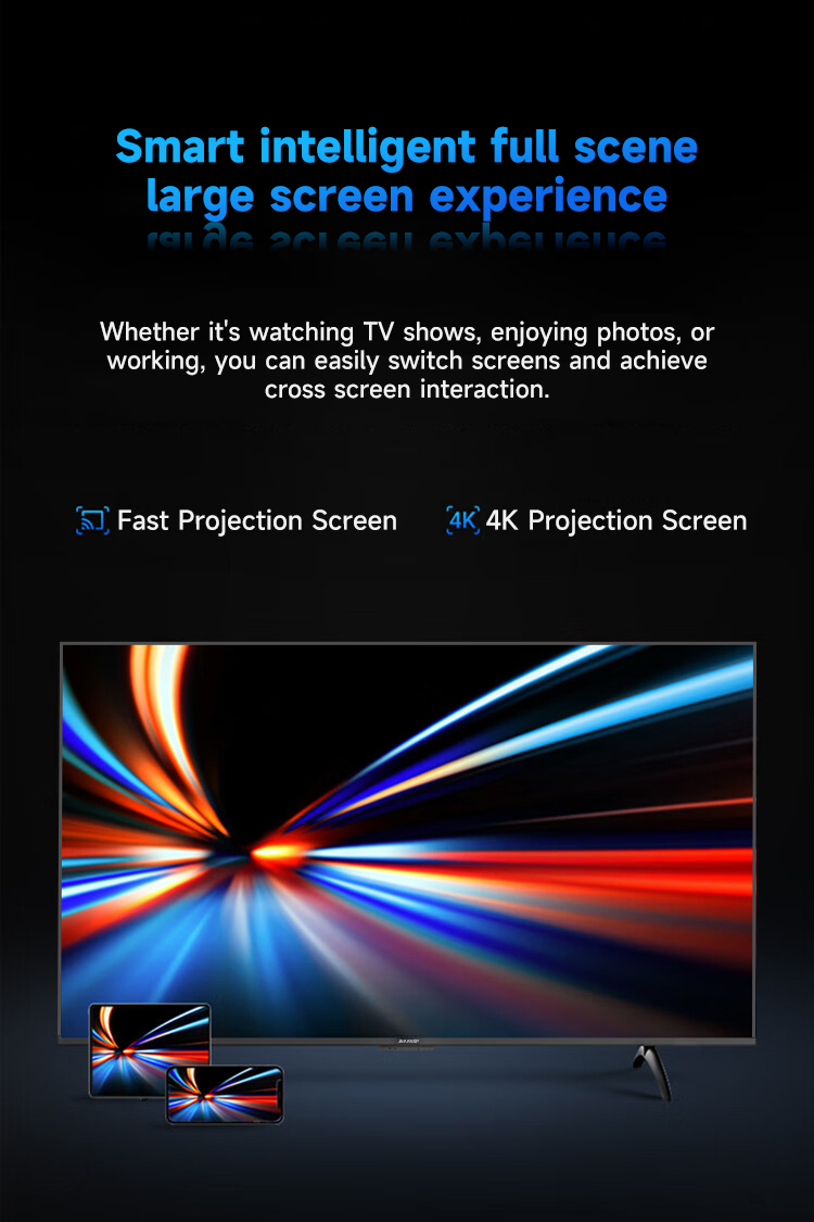JEAANSP 65 70 75 inch 4K UHD Smart TV 50 55 Android14.0 Bluetooth TV ...