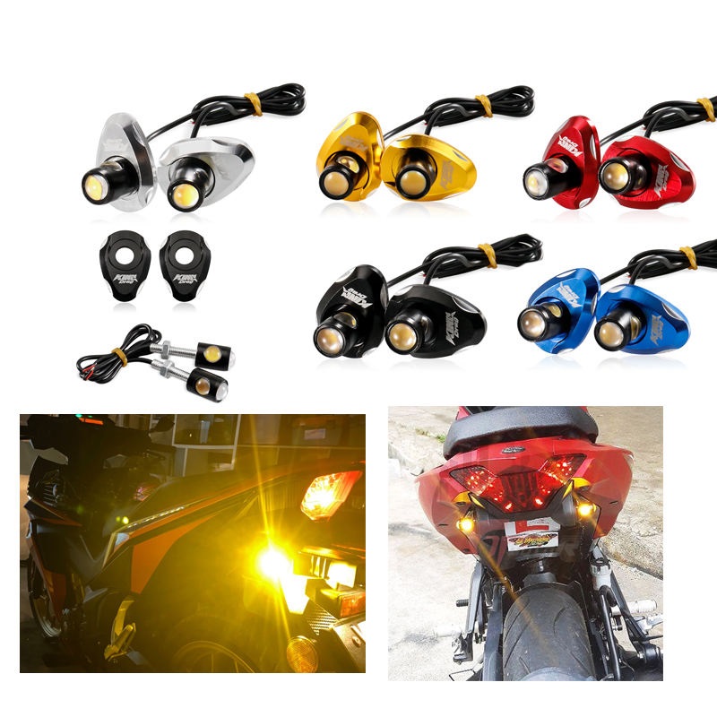 2PCS Motorcycle Mini LED Side Signal Lights Universal Indicator for ...