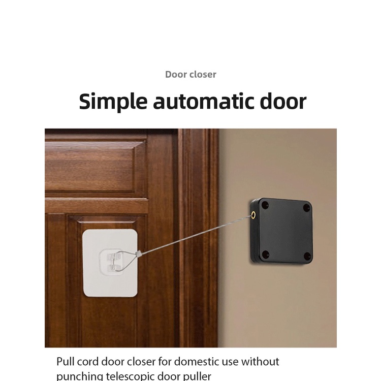 No Punching Automatic Door Closer Pull Cord Door Closers Adjustable ...