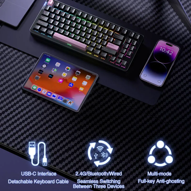 LEOBOG Hi86 Aluminum Mechanical Keyboard Tri-Mode Wireless Custom ...