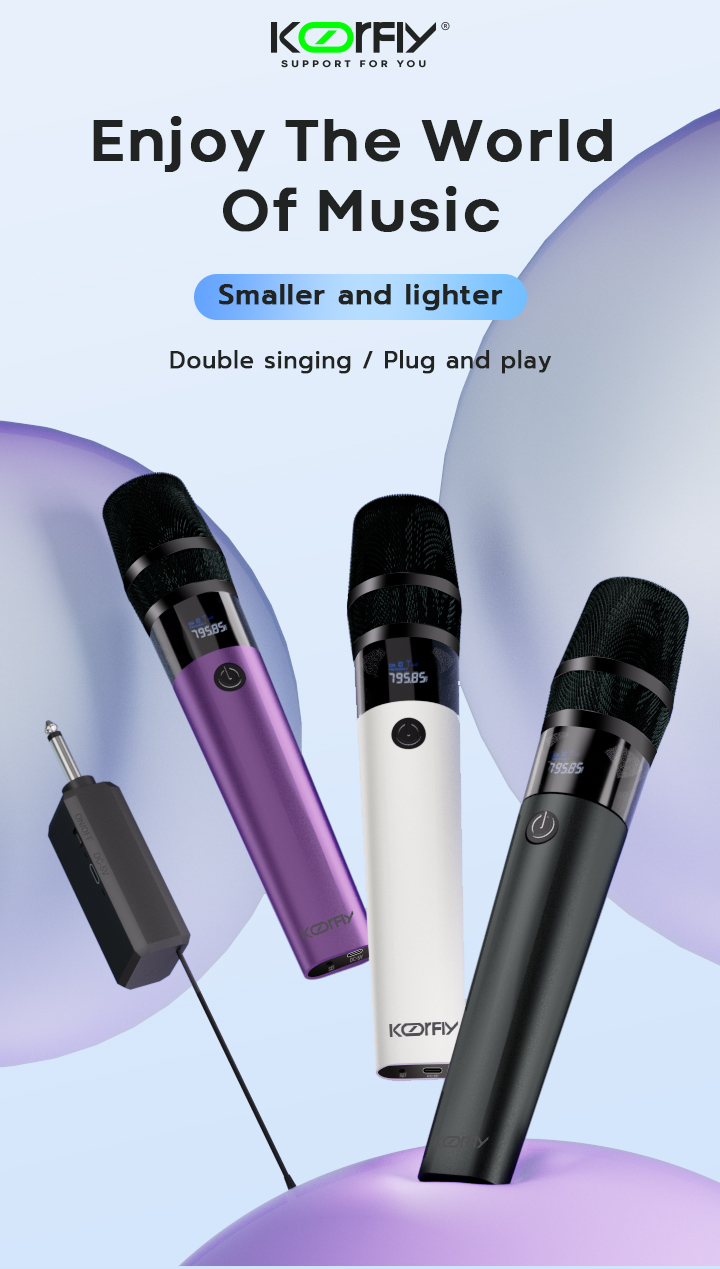 Koorfly KF-U2-Mic Microphone Wireless karaoke Noise Cancellation ...