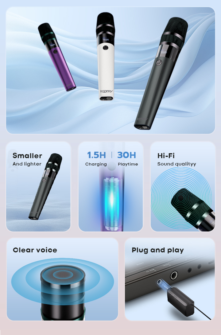 Koorfly KF-U2-Mic Microphone Wireless karaoke Noise Cancellation ...