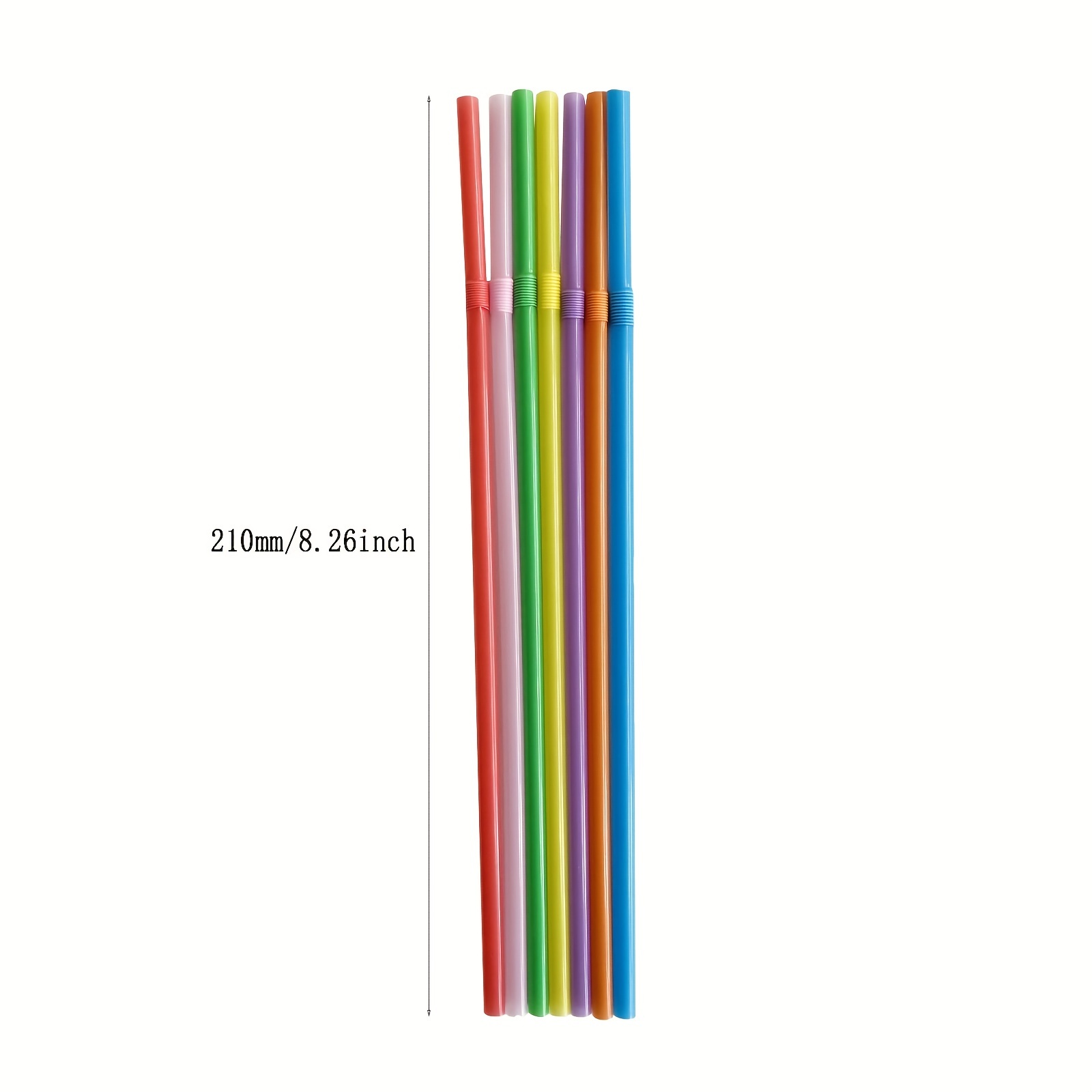 100/500pcs Flexible Plastic Straws Red Orange Yellow Green Pink Blue ...