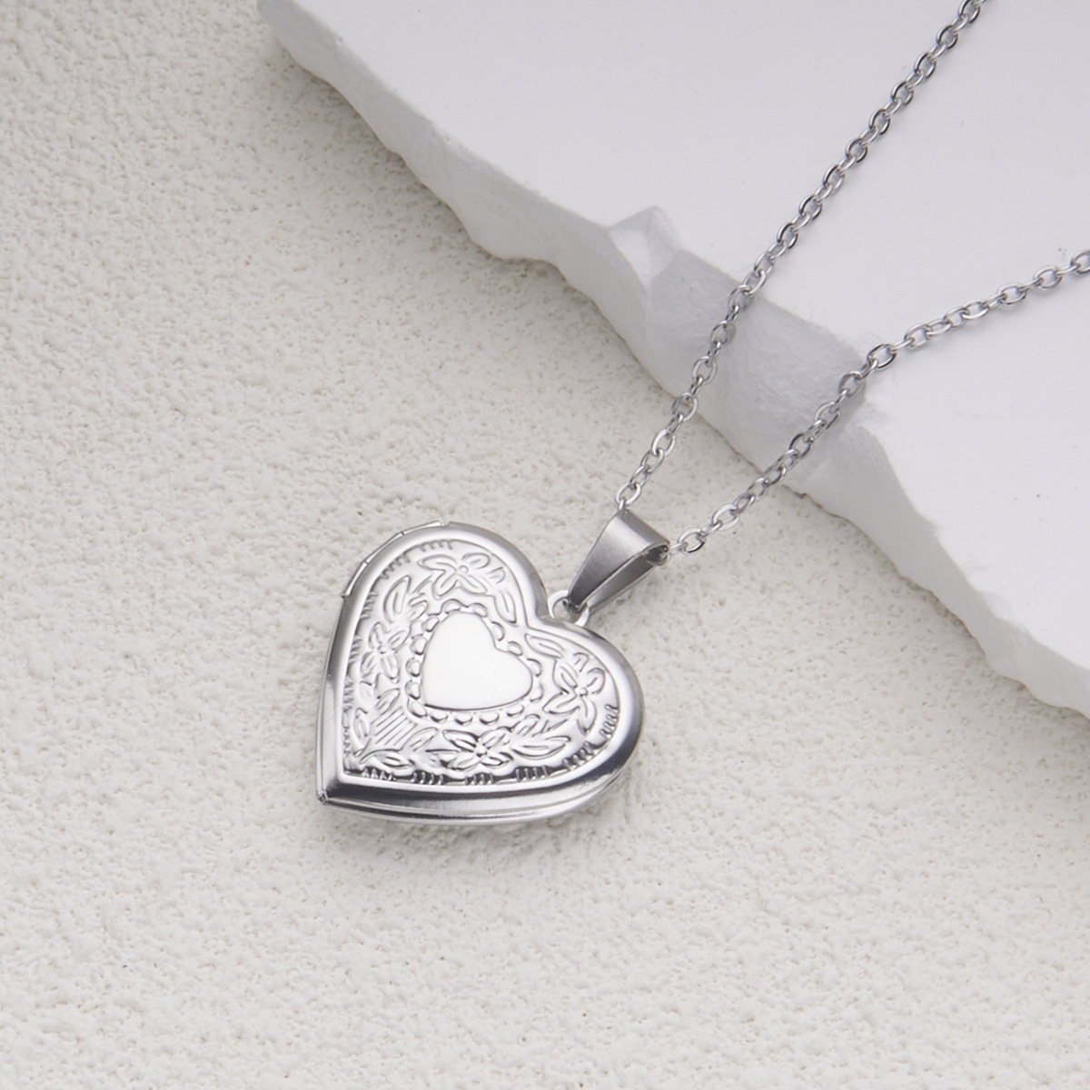 Heart Shape Locket Necklace - Stainless Steel Love Pendant with ...