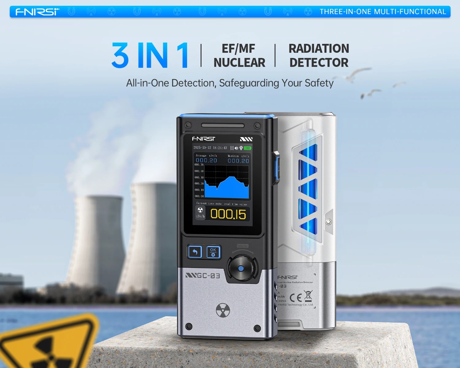 FNIRSI GC-03 3-IN-1 Electromagnetic Radiation Detector, Electric ...