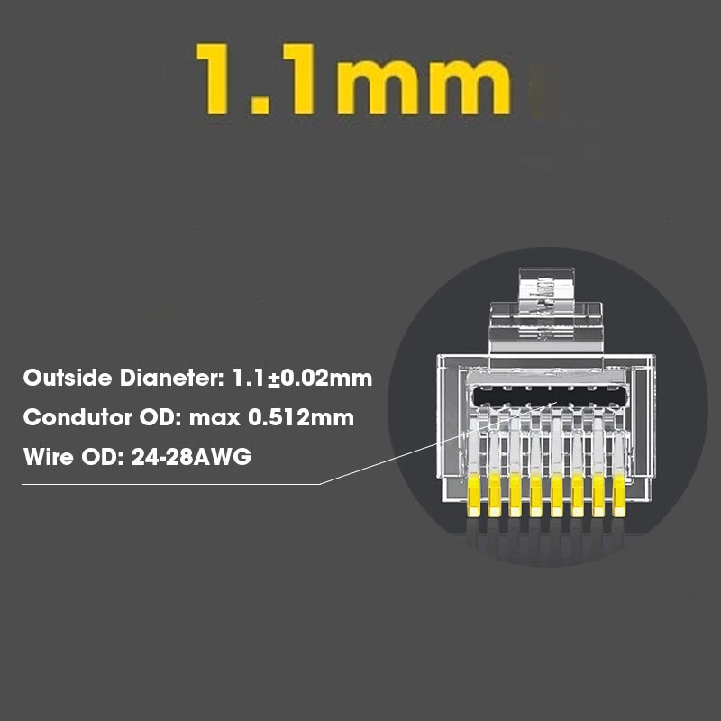 Gigabit Crystal Head RJ45 8P8C Cat 6 Monitoring Router Computer Network ...