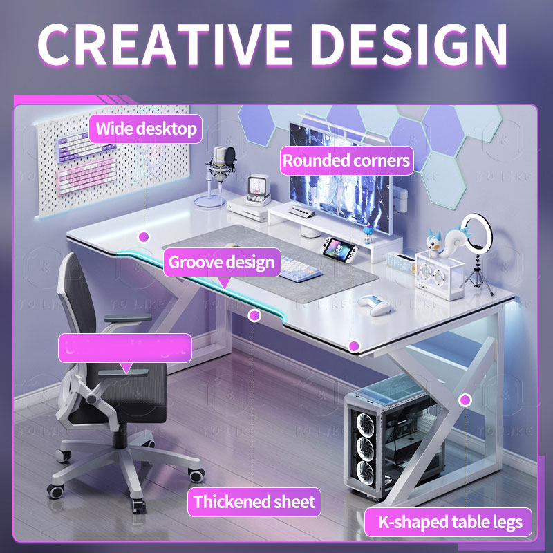 【ZZG】Pc Table Office Table Meja Belajar Gaming Table Gaming Desk Murah ...