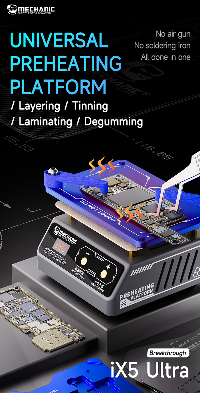 MECHANIC IX5 Ultra Preheating Layering Platform for Phone Motherboard Layering Tin Planting Glue ...
