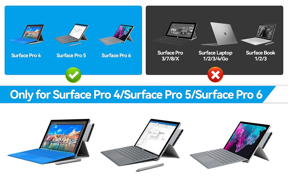 Surface Pro 5/6 Docking Station HDMI Adapter USB3.0 Surface Dock Hub 4K ...