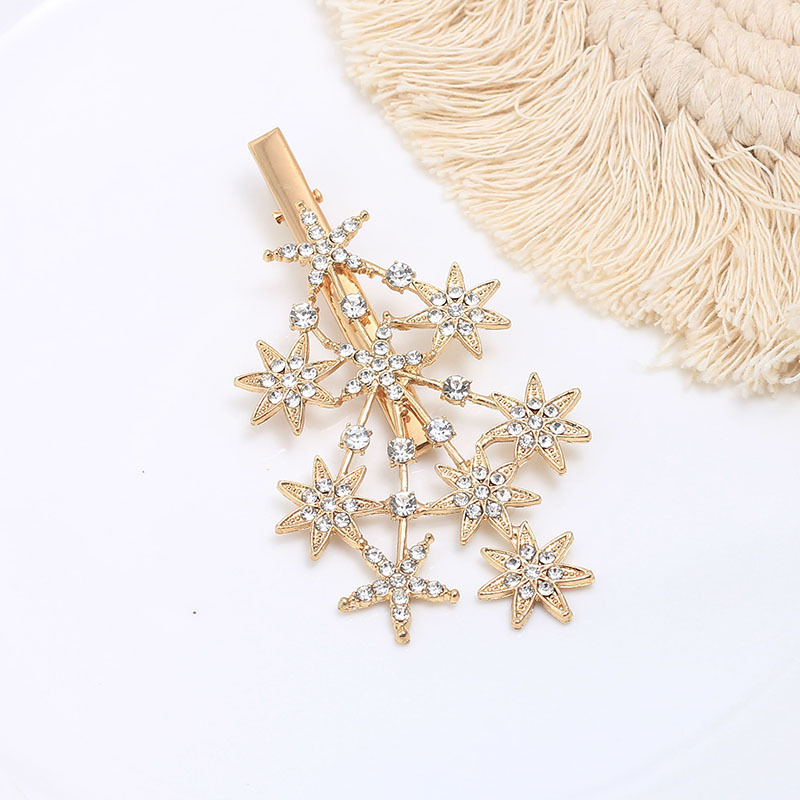 Rhinestone Star Side Hair Clips - Fashionable Sparkling Hairpins for ...