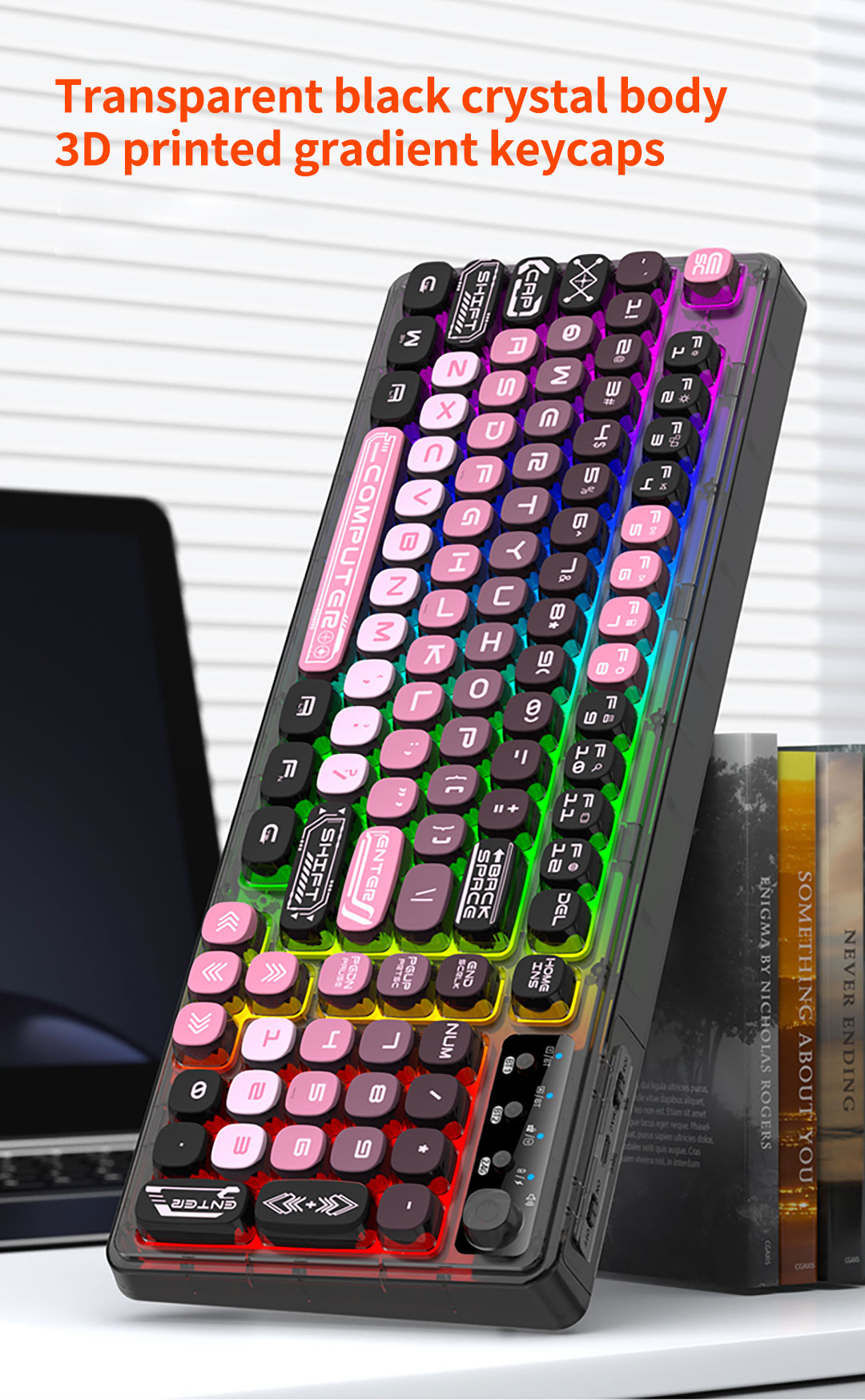 XUNFOX K98 Triple-Mode RGB Keyboard 2.4G+Bluetooth+Wired Connection 99 ...
