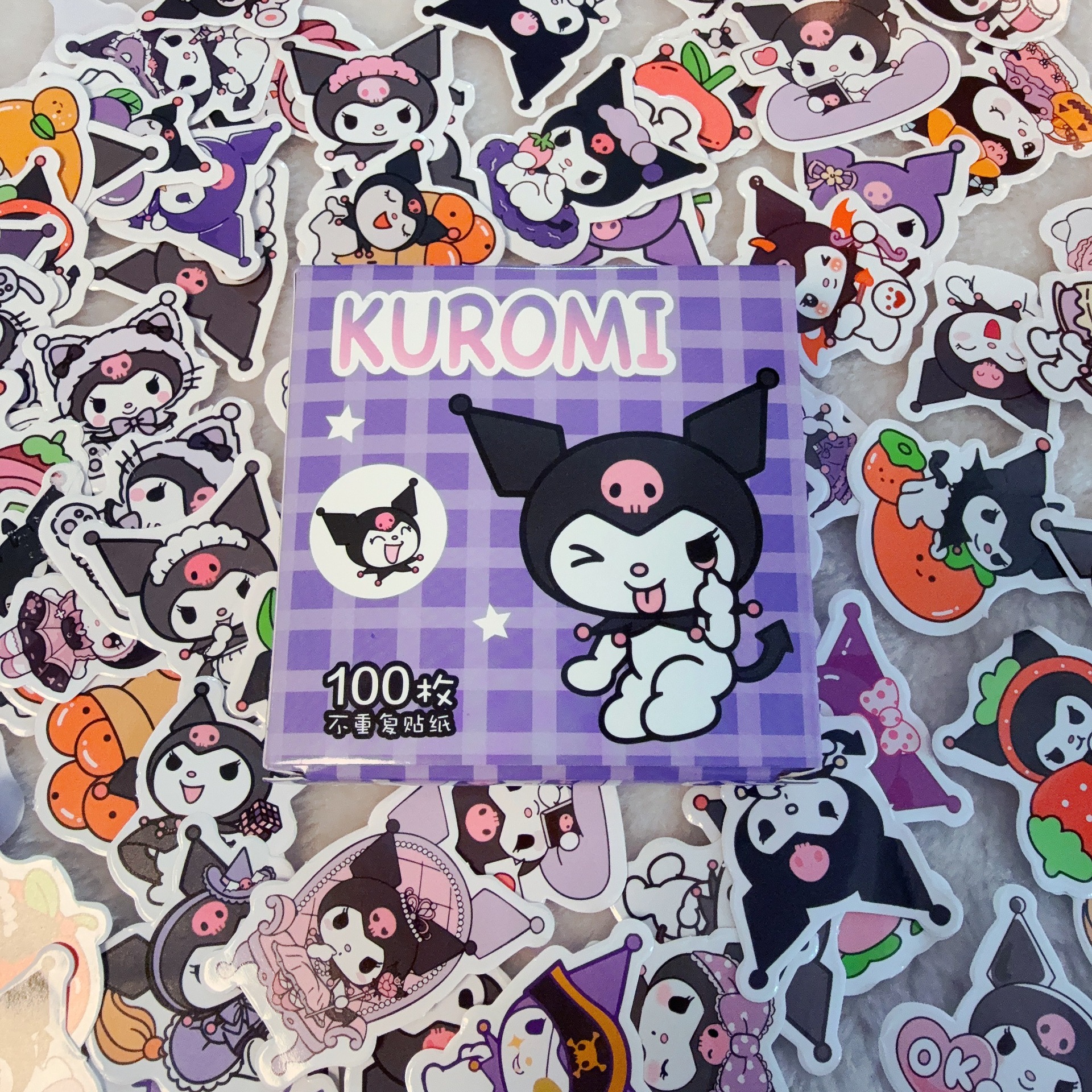 100Pcs/Box Cute Cartoon Sanrio Kuromi Cinnamoroll Waterproof Stickers ...