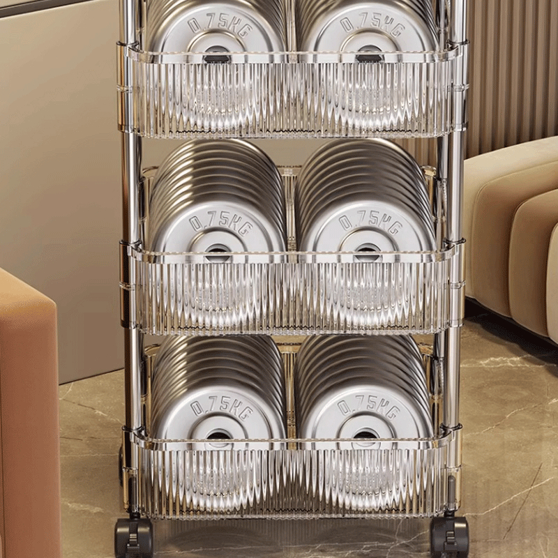 2~4 layer Transparent Trolley Cart Kitchen organizer Bathroom Trolley ...