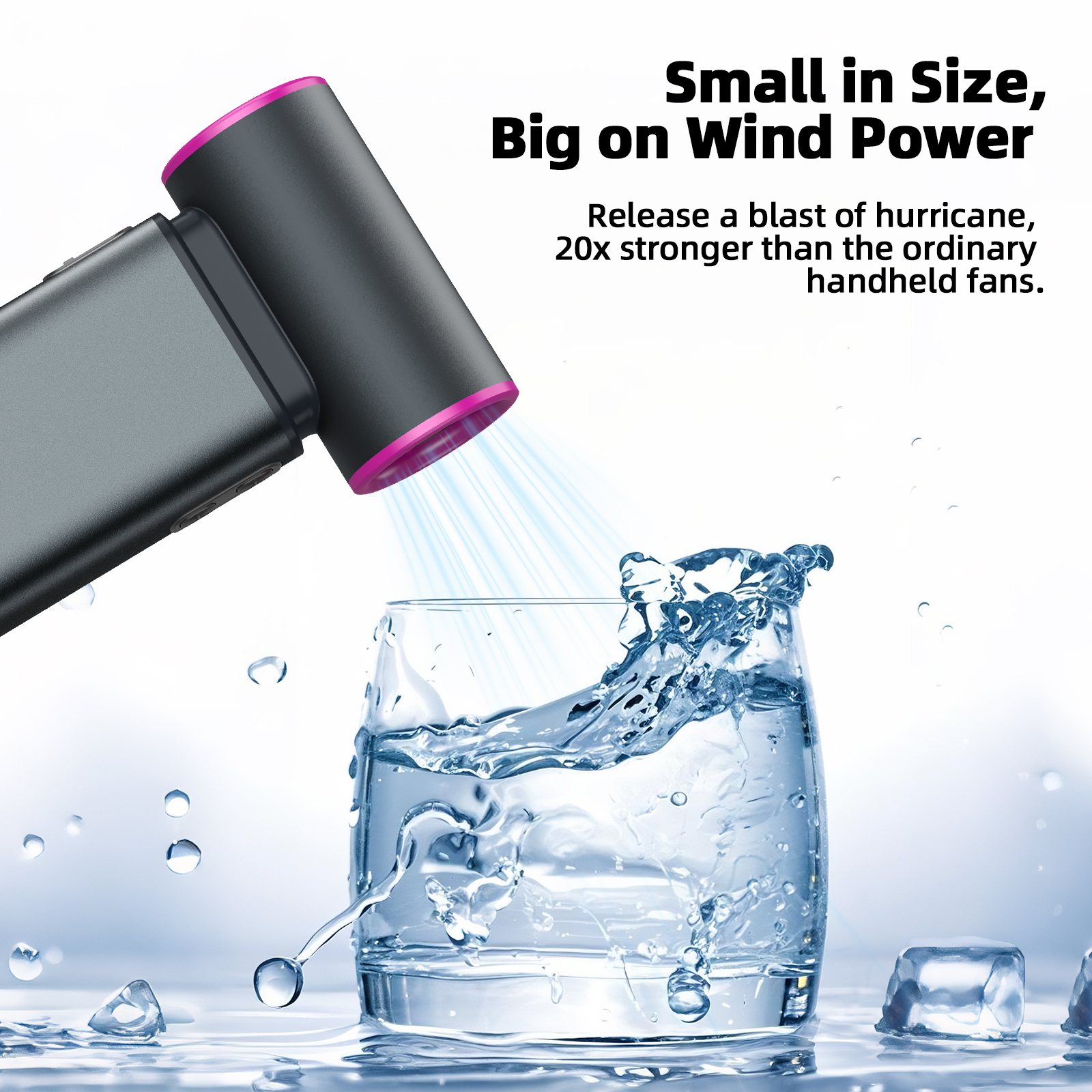 GOOJODOQ Mini Fan 6000mAh Rechargeable Turbo Electric Jet Handheld Air ...