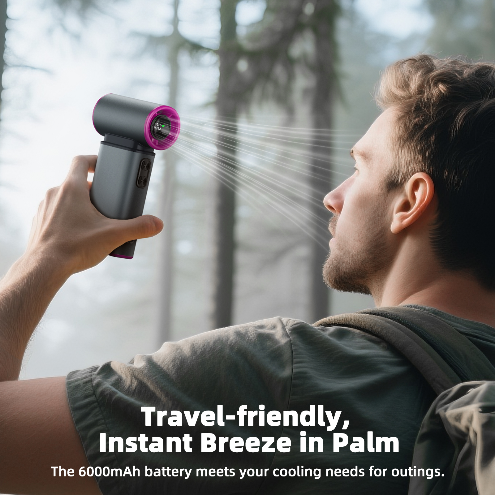 GOOJODOQ 4 in 1 Handheld Mini Fan 6000mAh Portable Mini Jet Fan Ultra ...