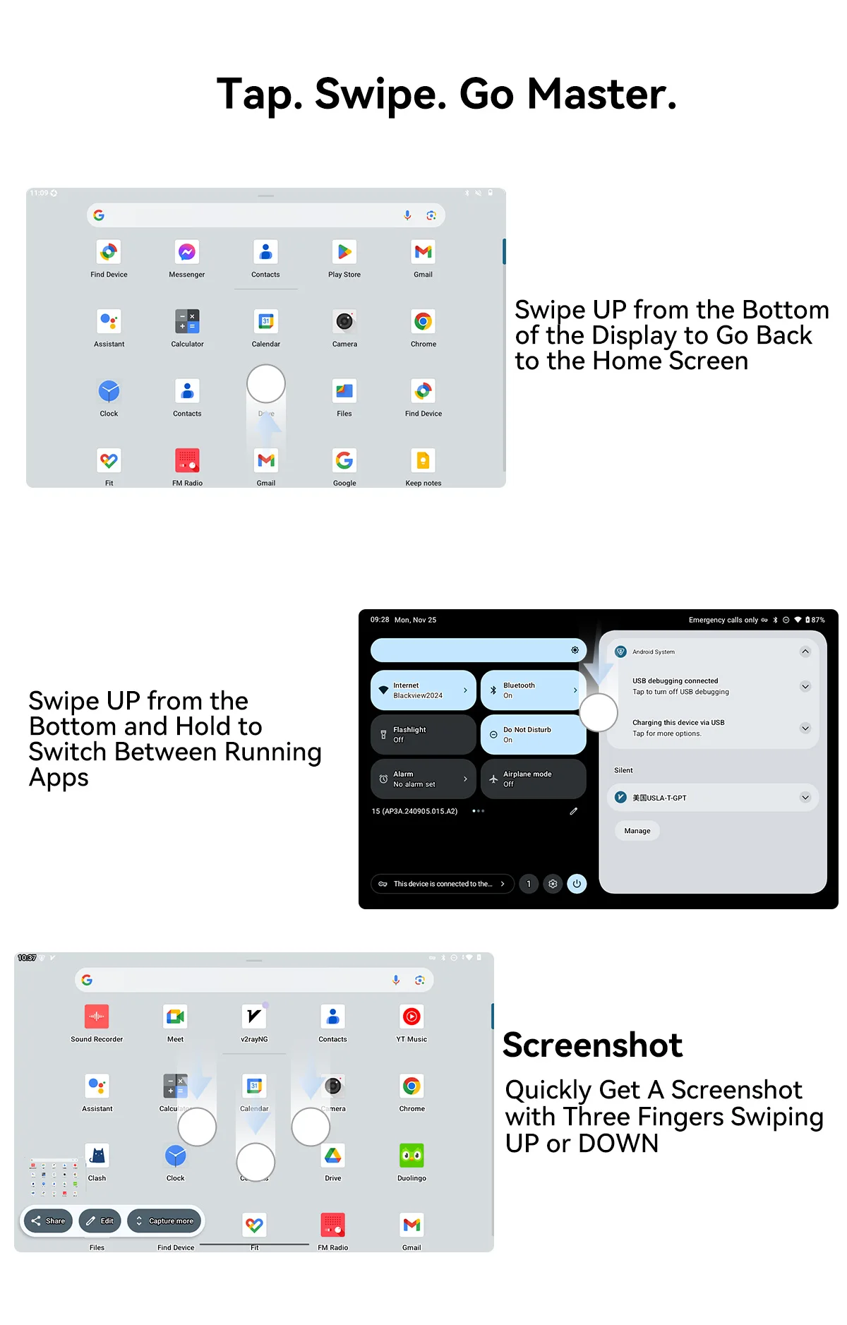 SUXI MEGA-98K Tablet 12inch 2K 20+128GB 8000mAh Android 15 5G wifi Quad ...