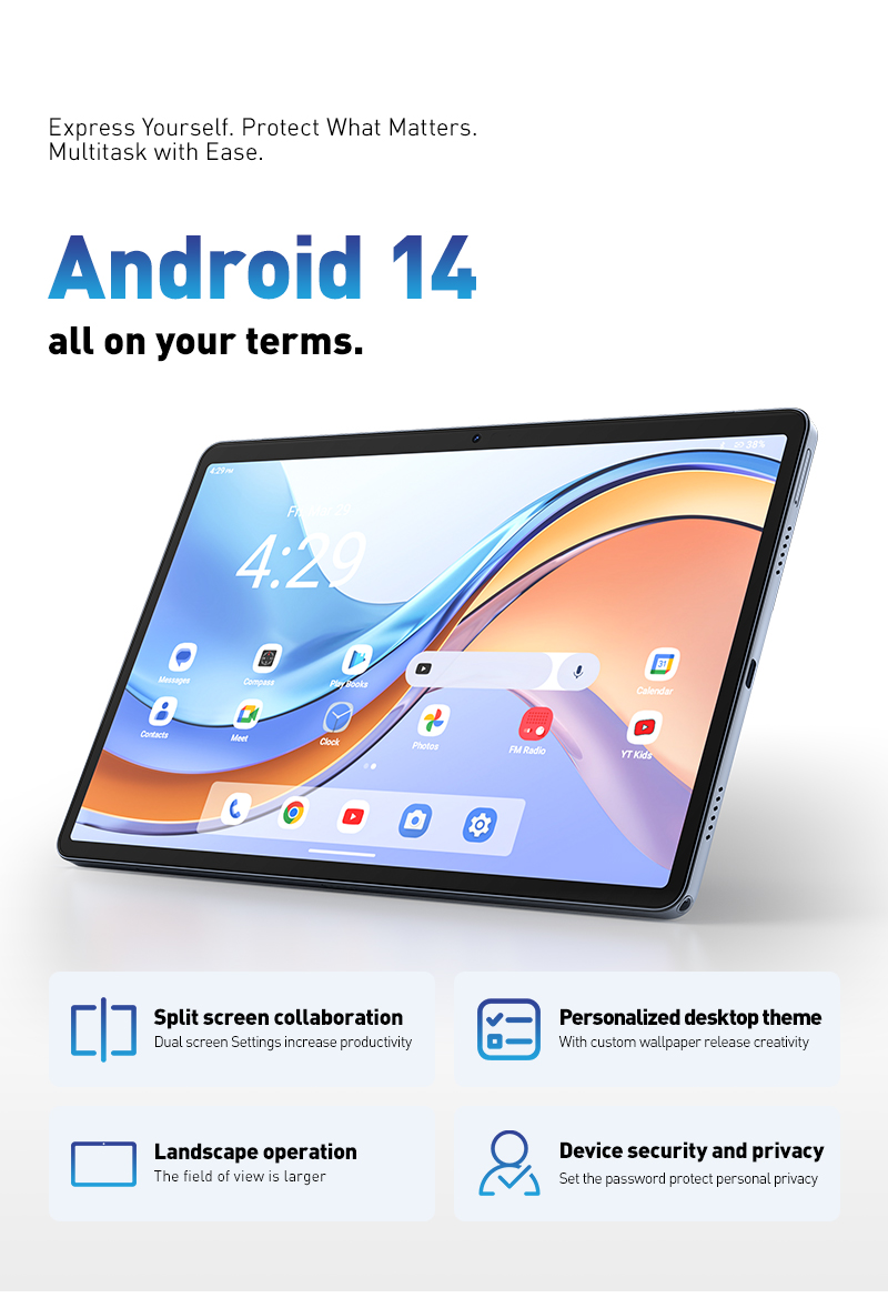 SUXI Poker A3 10.1" Kids Learning pad Tablet 12+128GB 4G, Dual Speakers ...