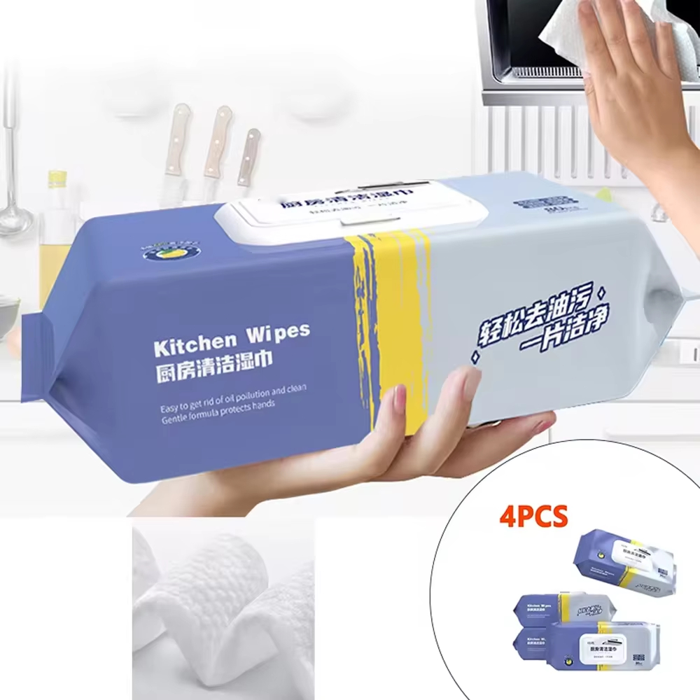 (Ready stock) Multipurpose Kitchen Cleaning Wet Wipes 80 Sheets Per ...