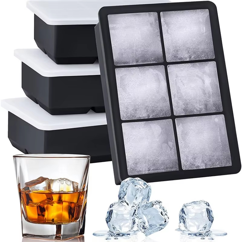 4/6/8/15 Grid Big Ice Tray Mold Giant Large Food Grade Silicone Ice ...