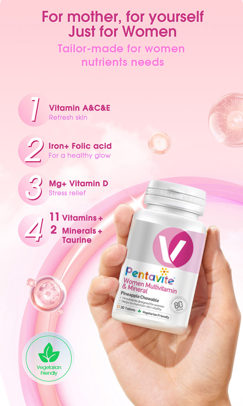 Pentavite Men Multivitamin 30 Tablets - 16-in-1 Formula! Taurine for ...