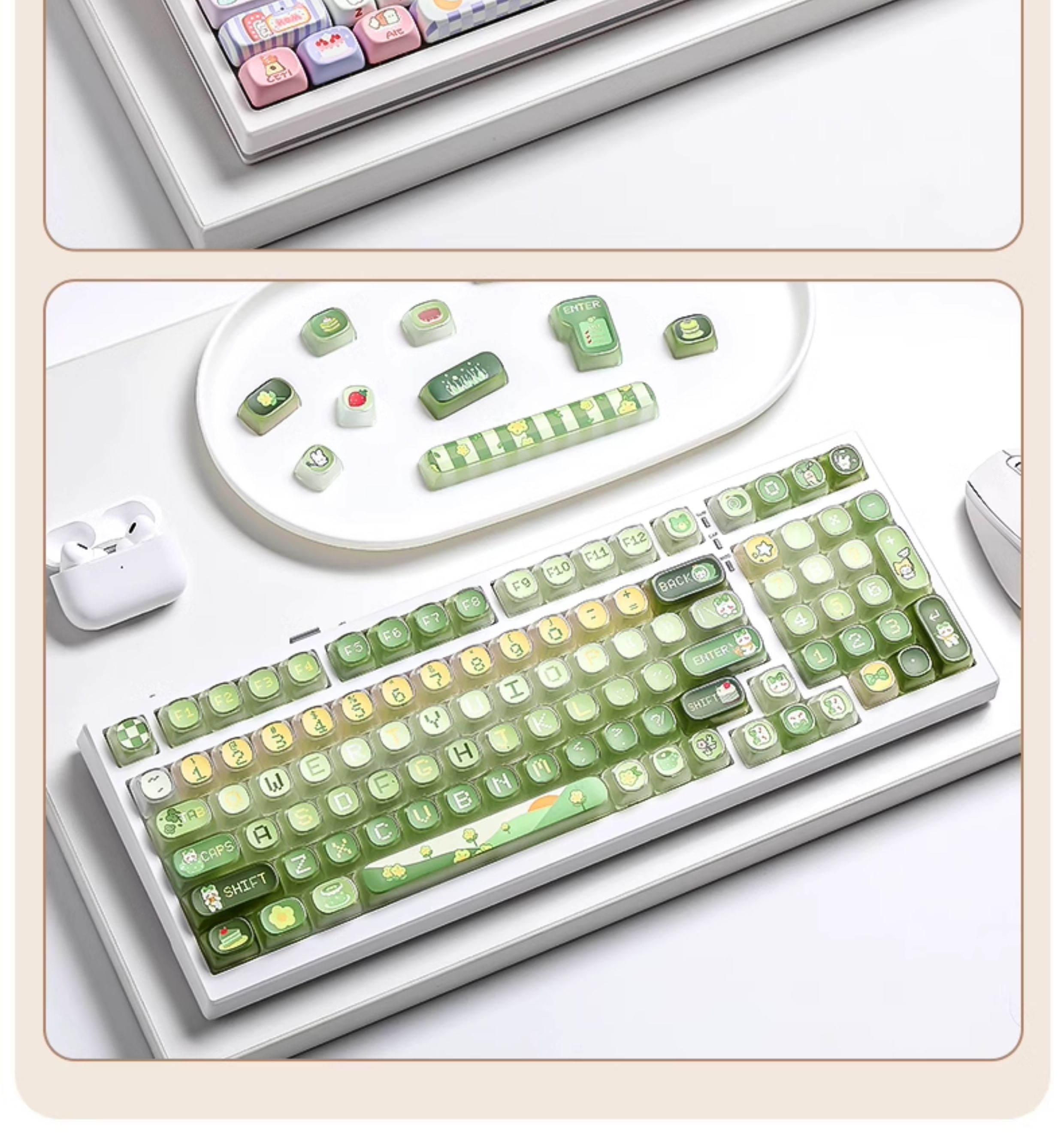 Yunzii Macaron series MOA High five-sided thermal sublimation PBT mechanical keyboard keycaps ...