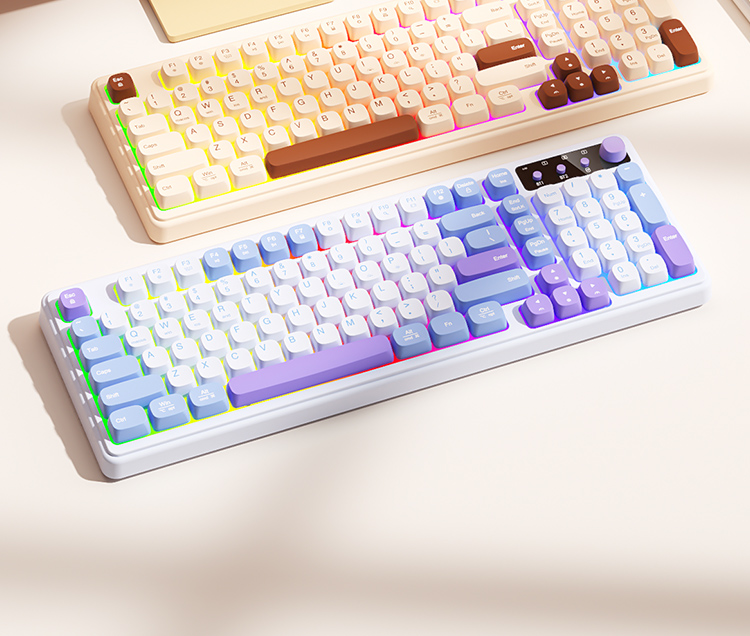 B.O.W BT Rechargeable Wireless RGB Backlight Creamy Keyboard K520DL/BDL ...