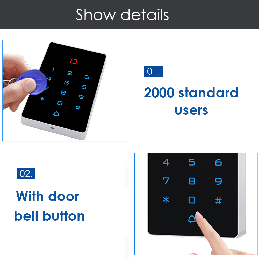 Wifi Tuya App RFID Access Control Keypad Standalone Touch Card Reader ...