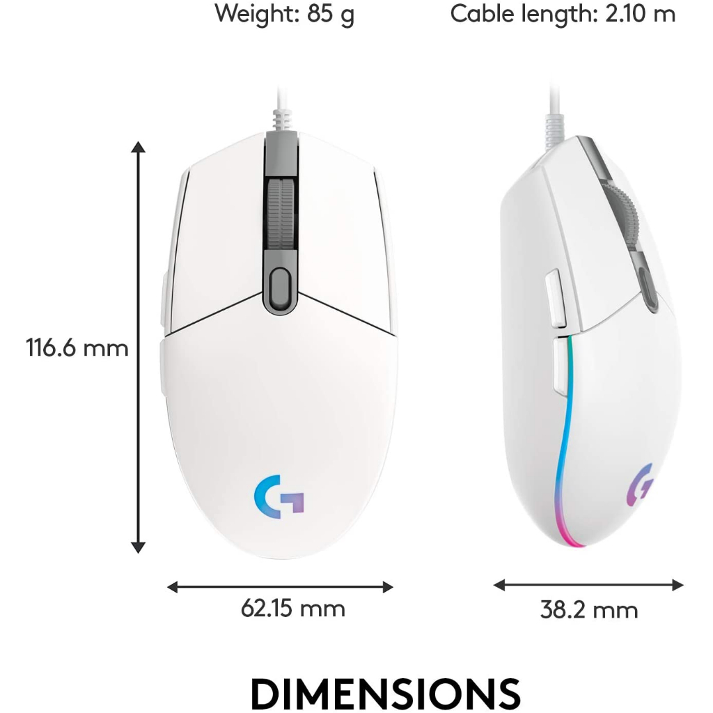LOGITECH G102 Gaming Mouse with LIGHTSYNC RGB, 6 Programmable Buttons ...