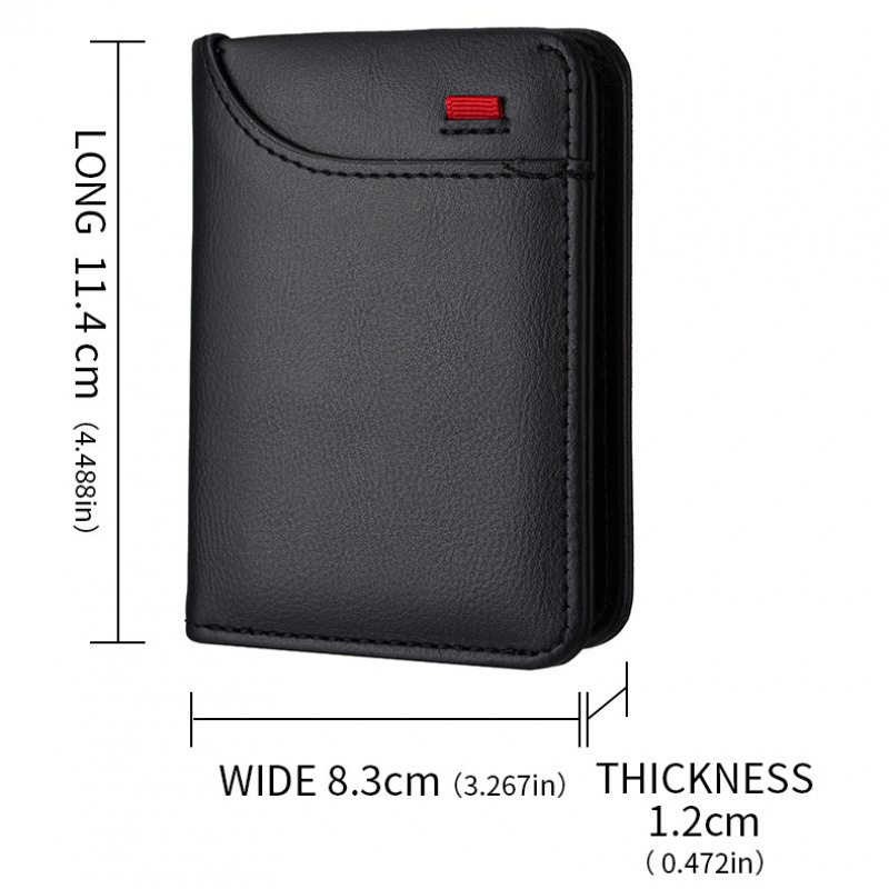 Men's Slim Bifold Wallet - Vertical ID Window & Multi-Card Slot Compact ...
