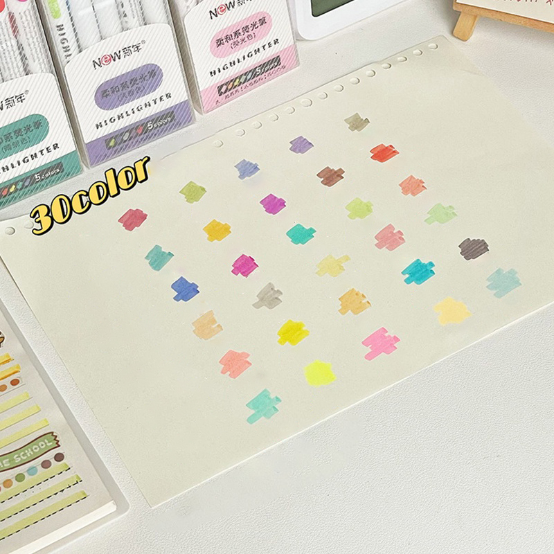 30-Color Creative Double-Headed Highlighter Set for Students – Colored ...