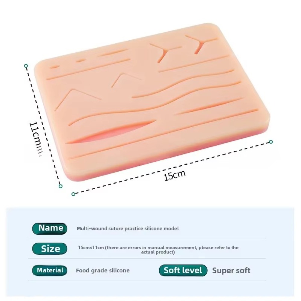 1ONLYTWO Silicone Skin Pad, Training Kit Traumatic Suture Practice ...